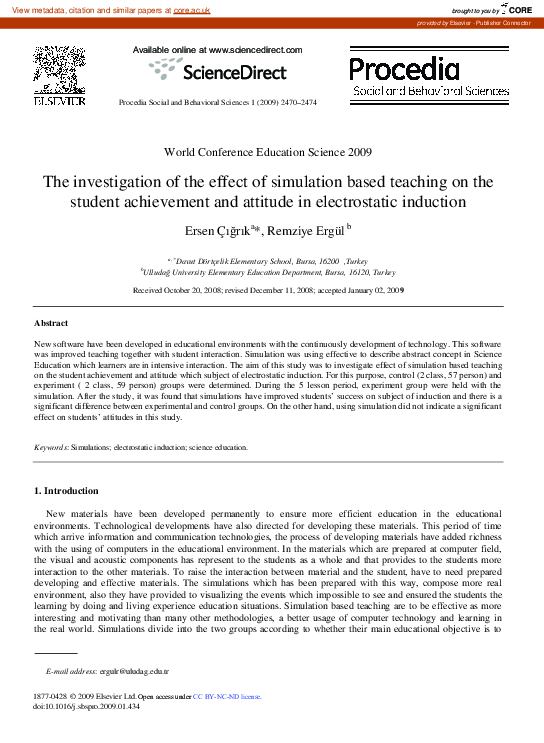 Pdf The Investigation Of The Effect Of Simulation Based Teaching On