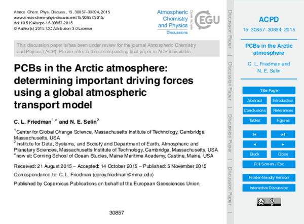 (PDF) PCBs in the Arctic atmosphere: determining important driving ...