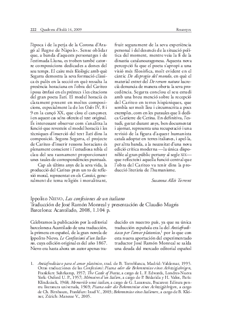(PDF) NIEVO, Ippolito. Las confesiones de un italiano. Traducción de ...