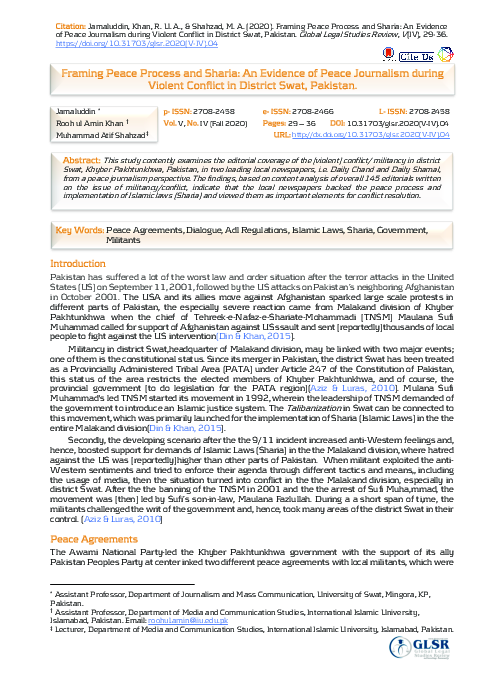 (PDF) Framing Peace Process and Sharia: An Evidence of Peace Journalism ...
