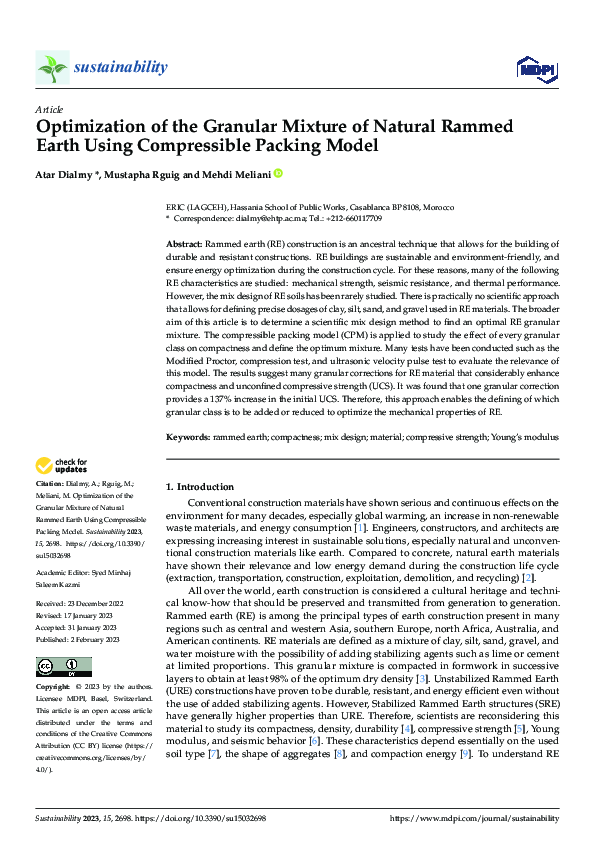 (PDF) Optimization of the Granular Mixture of Natural Rammed Earth ...