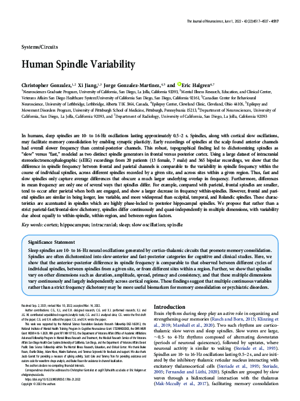 (PDF) Human spindle variability