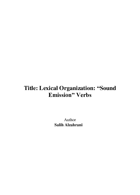 (PDF) Lexical Organization: (PDF) Lexical Organization: