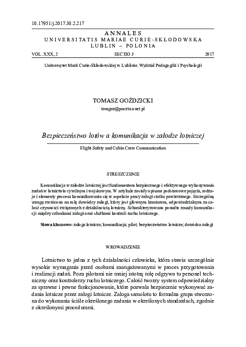 (PDF) Flight Safety and Cabin Crew Communication