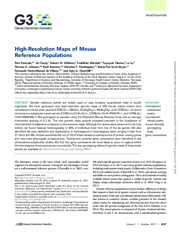 (PDF) High-Resolution Maps of Mouse Reference Populations | Christian ...