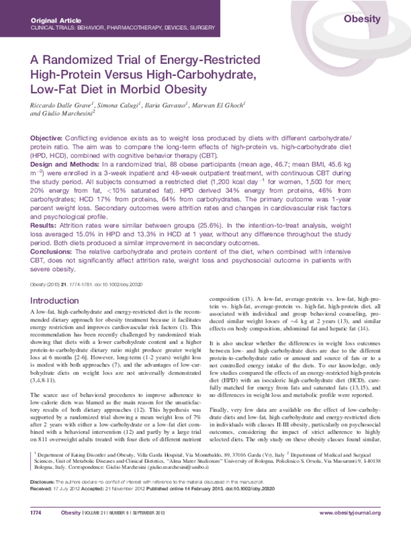 (PDF) A randomized trial of energy-restricted high-protein versus high ...