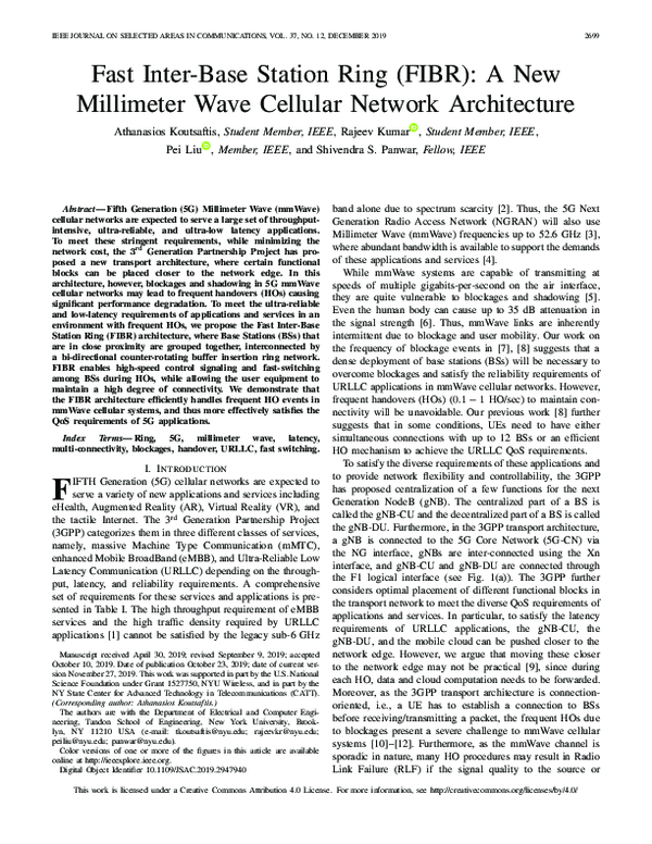 (PDF) Fast Inter-Base Station Ring (FIBR): A New Millimeter Wave ...