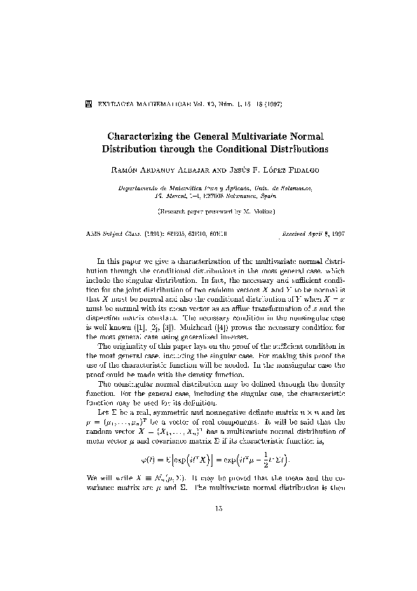 (PDF) Characterizing the General Multivariate Normal Distribution ...