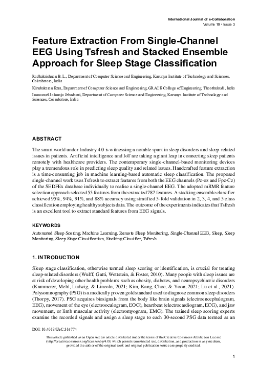 (PDF) Feature Extraction From Single-Channel EEG Using Tsfresh and Stacked Ensemble Approach for ...