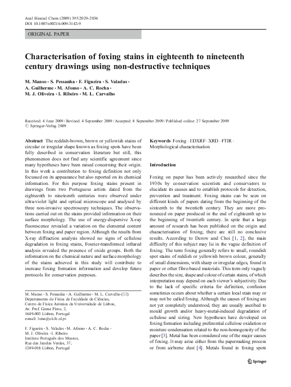 (PDF) Characterisation of foxing stains in eighteenth to nineteenth ...