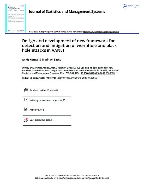 (PDF) Design and development of new framework for detection and mitigation of wormhole and black ...