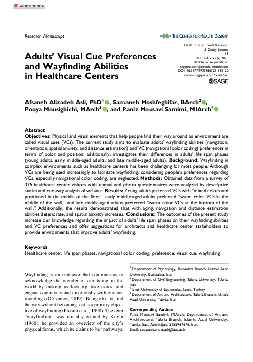 (PDF) Adults' Visual Cue Preferences and Wayfinding Abilities in ...