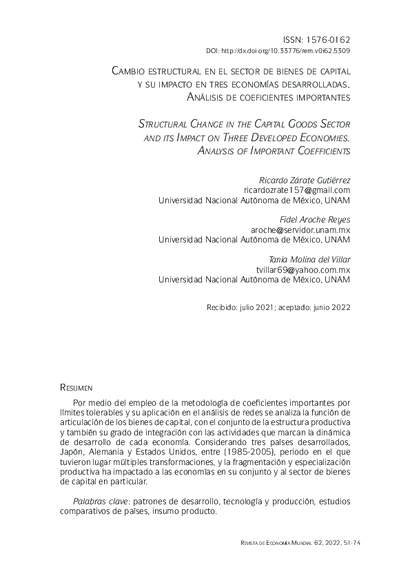 (PDF) Cambio estructural en el sector de bienes de capital y su impacto ...