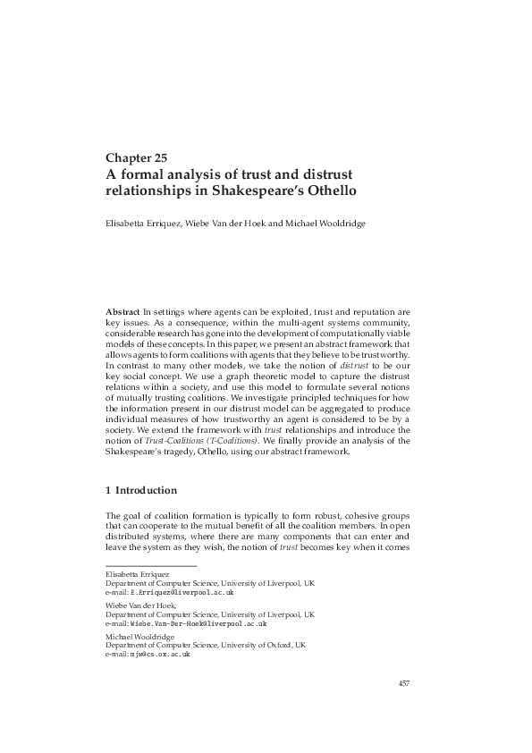 (PDF) A formal analysis of trust and distrust relationships in ...