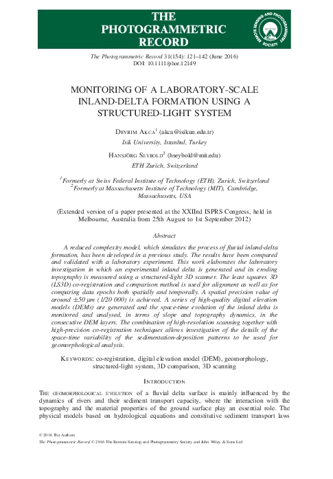 Monitoring of a Laboratory-Scale Inland-Delta Formation using a ...