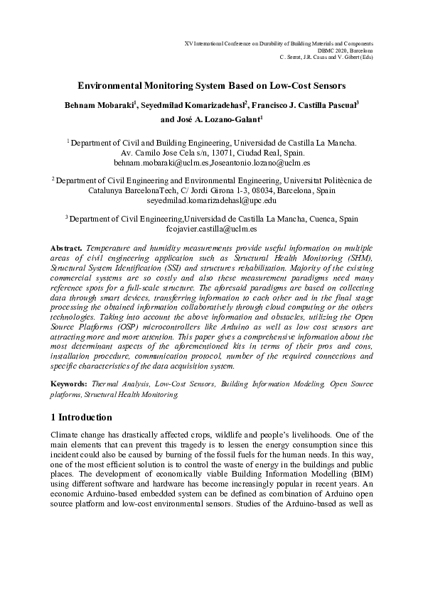 (PDF) Environmental Monitoring System Based on Low-Cost Sensors