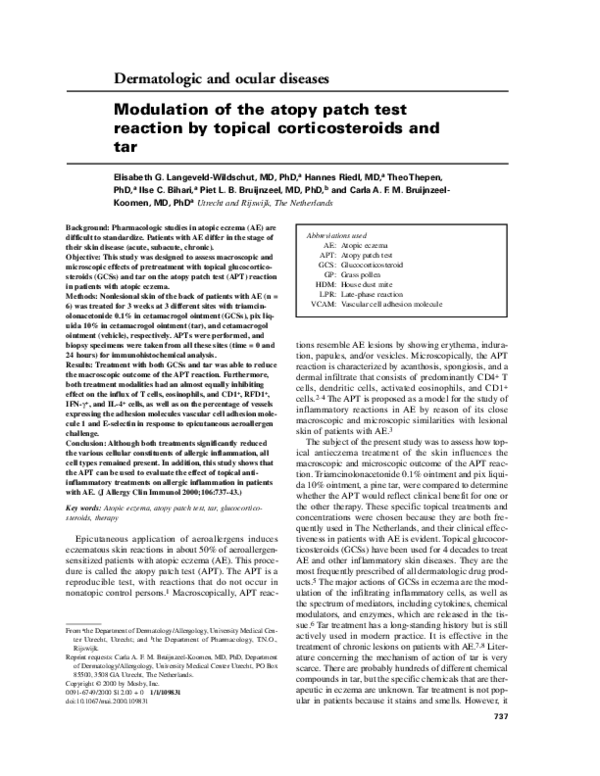 (PDF) Modulation of the atopy patch test reaction by topical ...