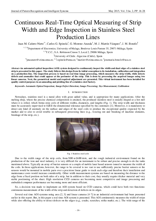 (PDF) Continuous real-time optical measuring of strip width and edge ...