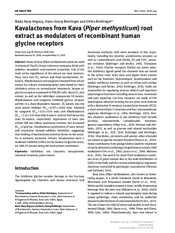 (PDF) Kavalactones from Kava (Piper methysticum) root extract as ...
