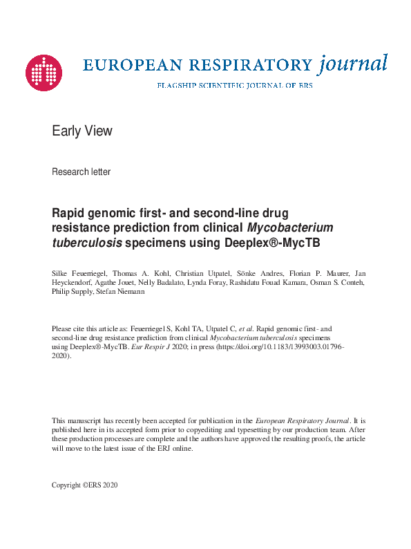 (PDF) Rapid genomic first- and second-line drug resistance prediction ...