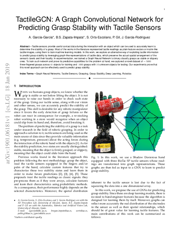 (PDF) TactileGCN: A Graph Convolutional Network for Predicting Grasp Stability with Tactile Sensors