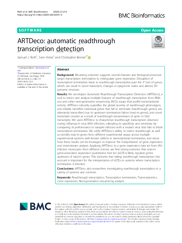 (PDF) ARTDeco: automatic readthrough transcription detection