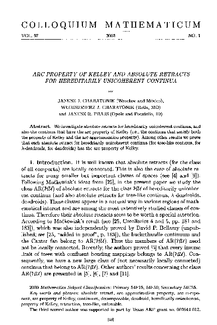 (PDF) Arc property of Kelley and absolute retracts for hereditarily ...