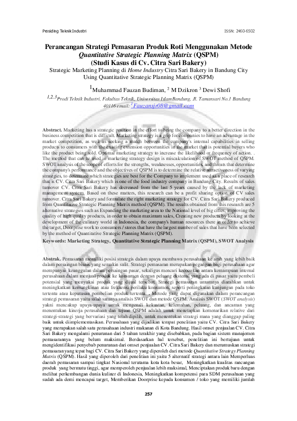(PDF) Perancangan Strategi Pemasaran Produk Roti Menggunakan Metode ...
