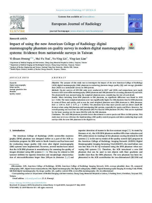 (PDF) ACR DM Phantom's Role in Quality Assessment