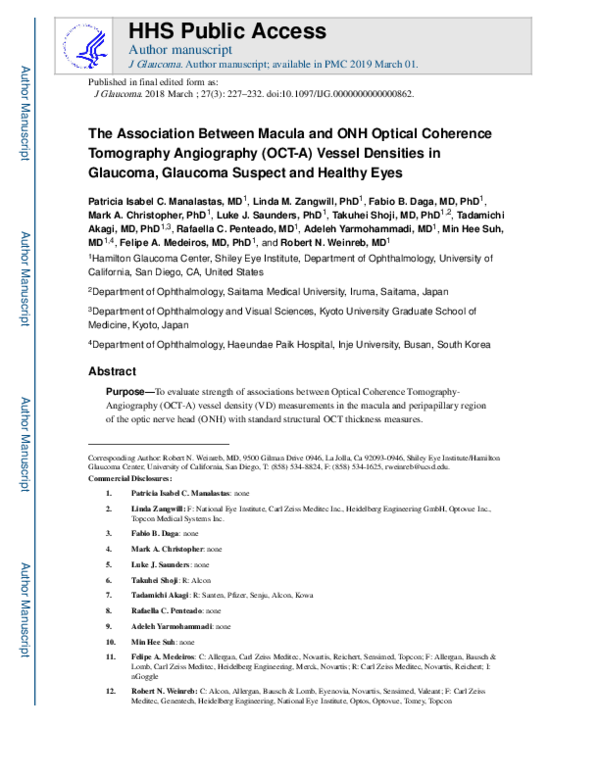 (PDF) The Association Between Macula and ONH Optical Coherence ...