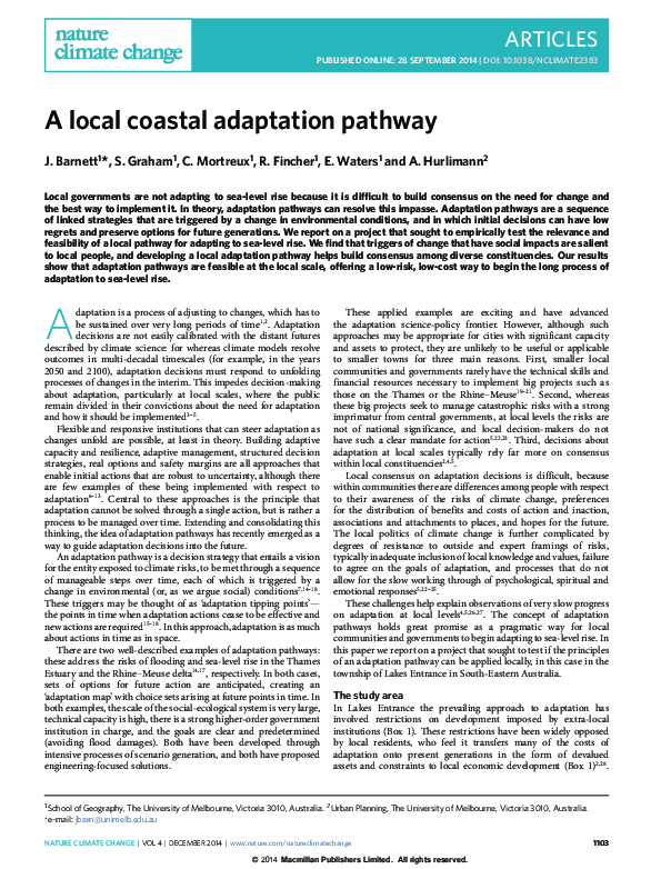 (PDF) A local coastal adaptation pathway