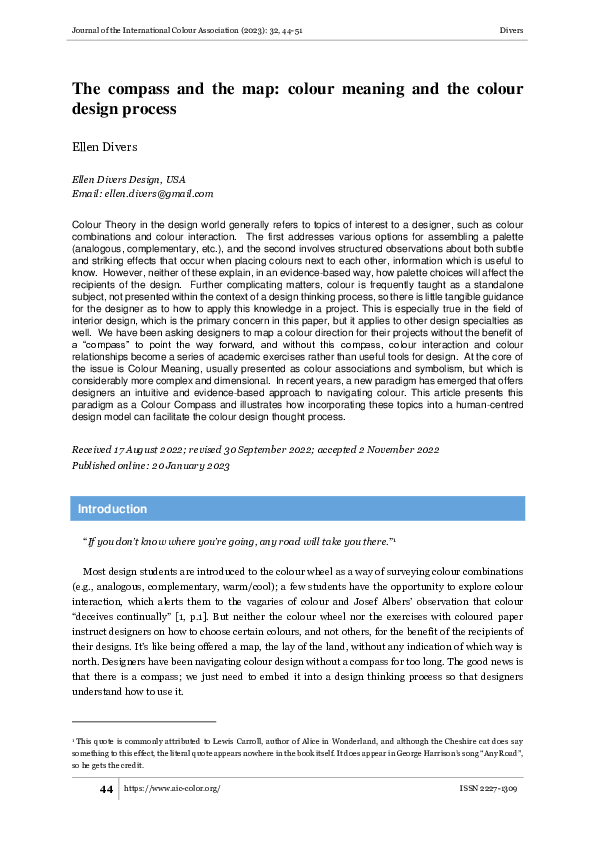 (PDF) The compass and the map: colour meaning and the colour design process