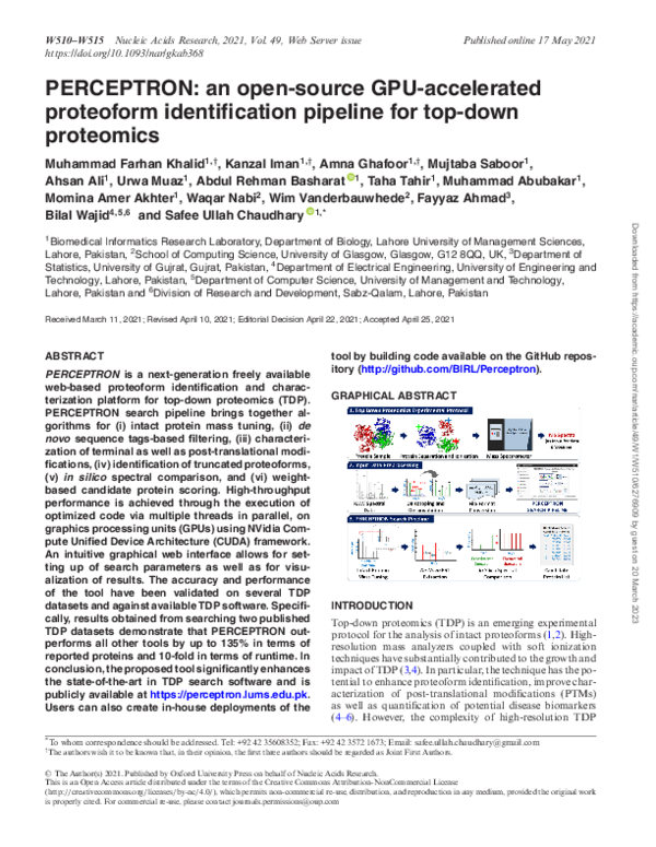 (PDF) PERCEPTRON: an open-source GPU-accelerated proteoform identification pipeline for top-down ...