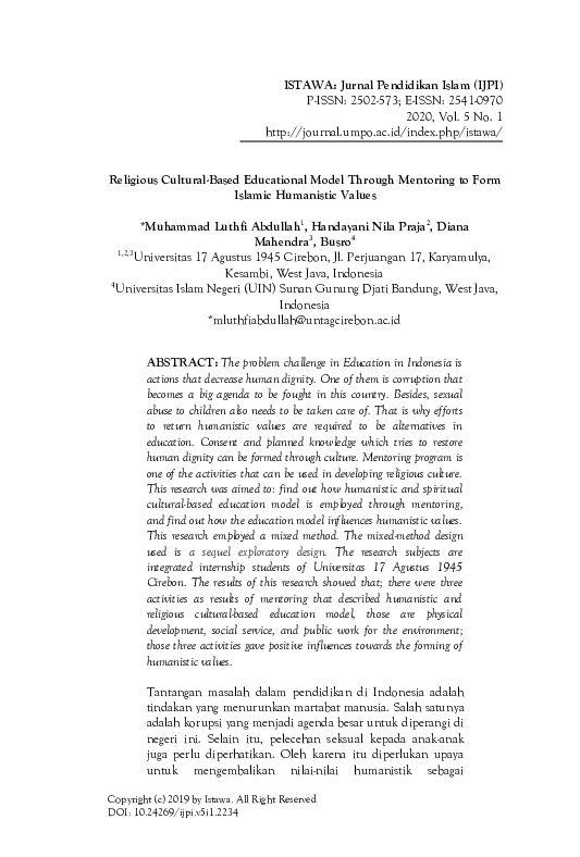 (PDF) Religious Cultural-based Educational Model Through Mentoring to ...