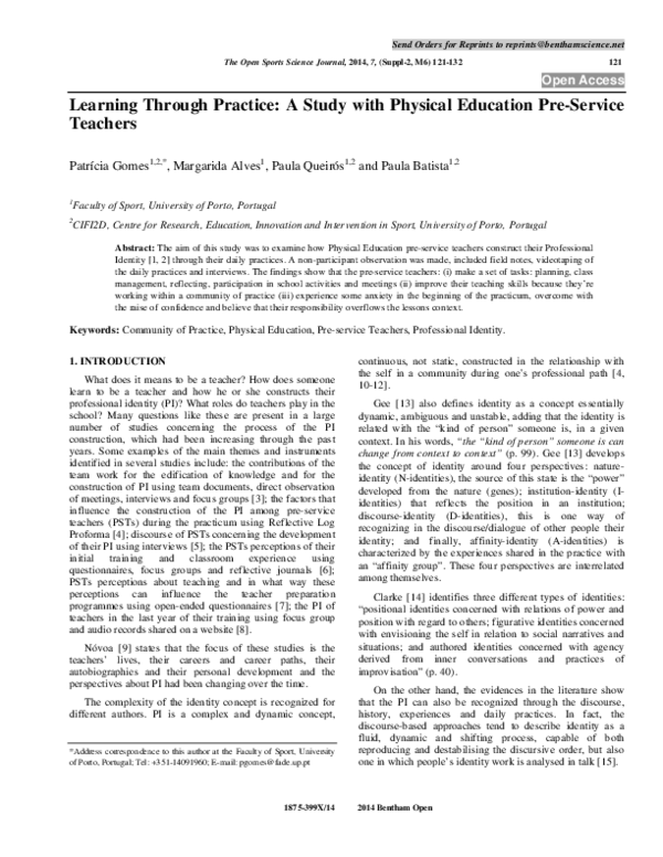 (PDF) Learning Through Practice: A Study with Physical Education Pre ...