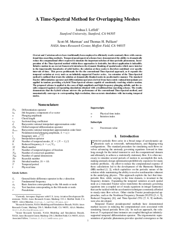 Pdf Time Spectral Method For Overlapping Meshes