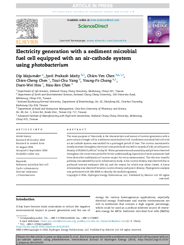 (PDF) Electricity generation with a sediment microbial fuel cell ...