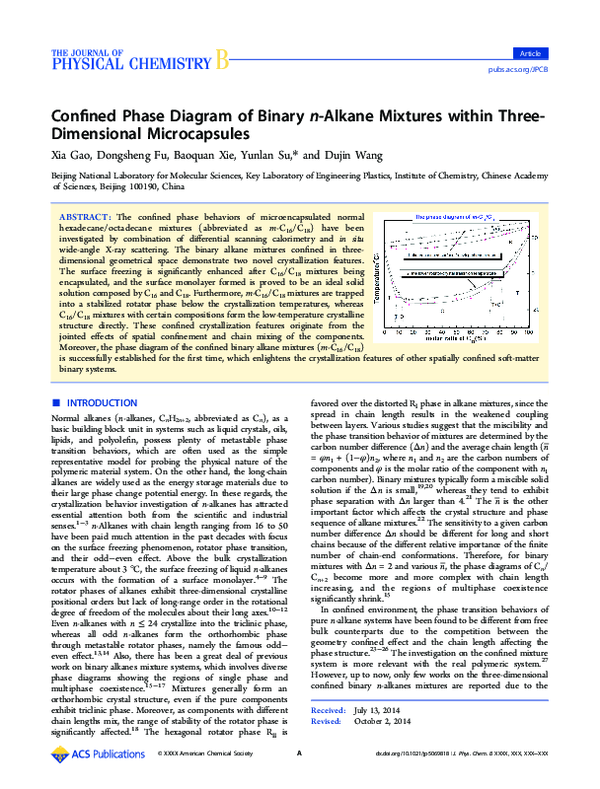(PDF) Confined phase diagram of binary n-alkane mixtures within three-dimensional microcapsules