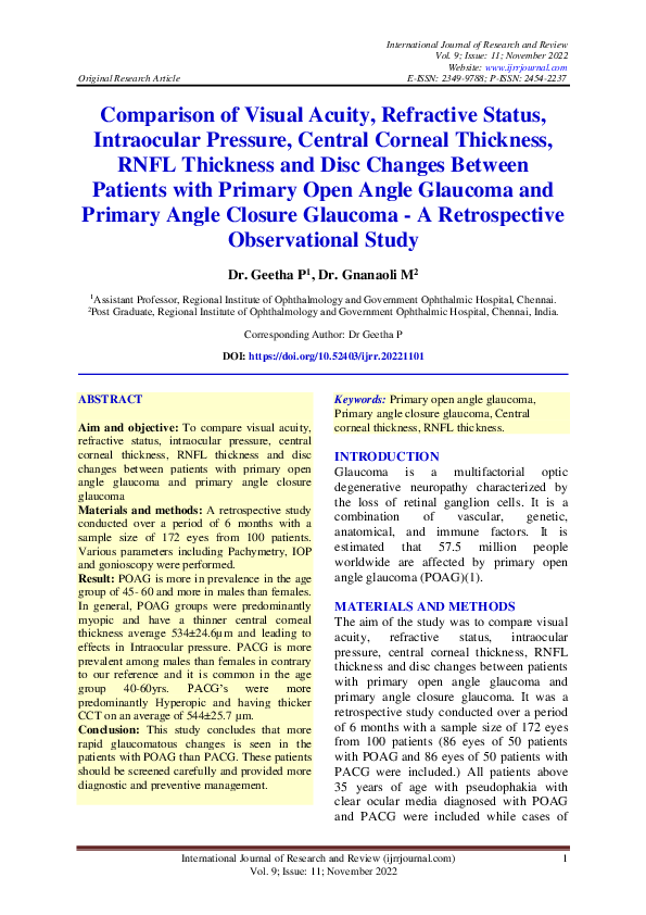(PDF) Comparison of Visual Acuity, Refractive Status, Intraocular Pressure, Central Corneal ...
