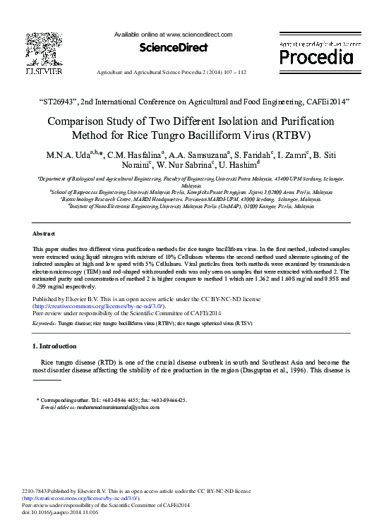 (PDF) Comparison Study of Two Different Isolation and Purification ...