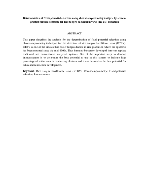 (PDF) Determination of fixed-potential selection using ...