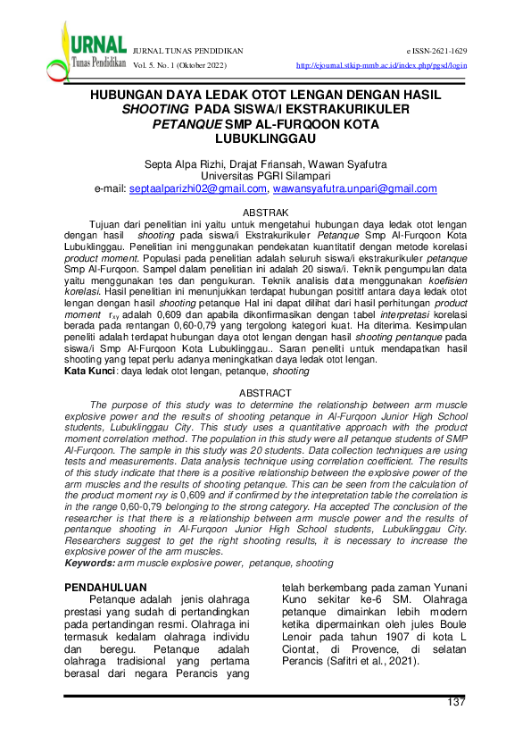 (PDF) Hubungan Daya Ledak Otot Lengan Dengan Hasil Shooting Pada Siswa ...