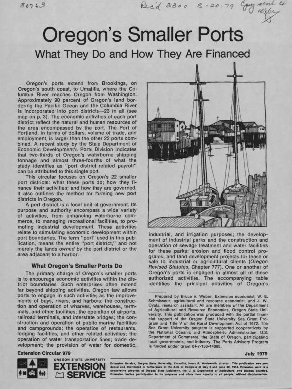 (PDF) Oregon's smaller ports : what they do and how they are financed ...