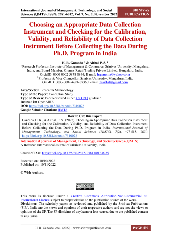 Pdf Choosing An Appropriate Data Collection Instrument And Checking