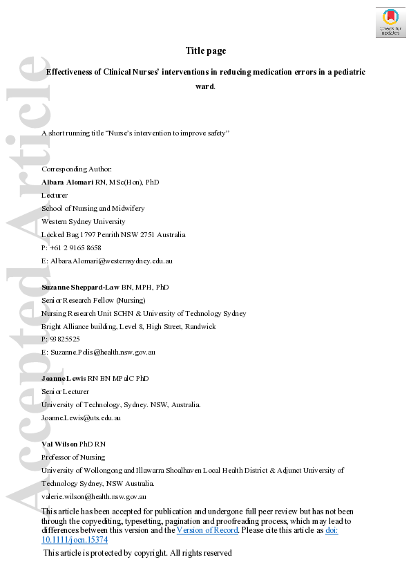 Pdf Effectiveness Of Clinical Nurses Interventions In Reducing Medication Errors In A
