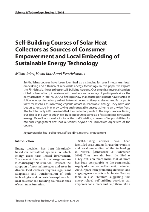(PDF) Self-Building Courses of Solar Heat Collectors as Sources of ...