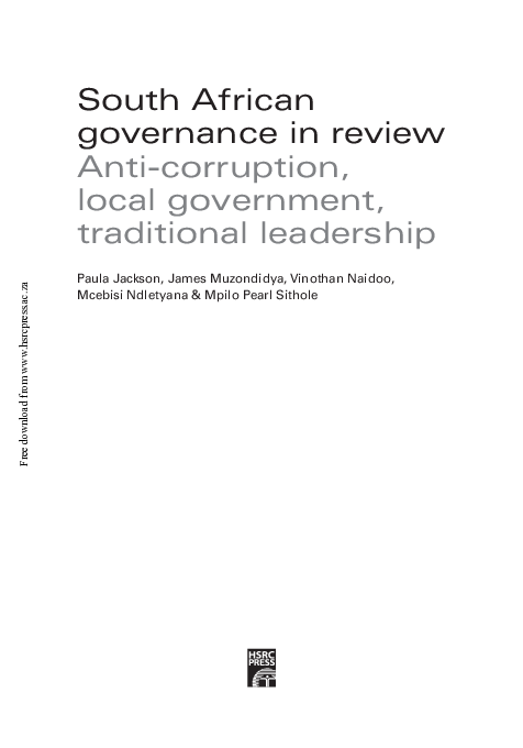 (PDF) South African Governance in Review: Anti-corruption, Local ...