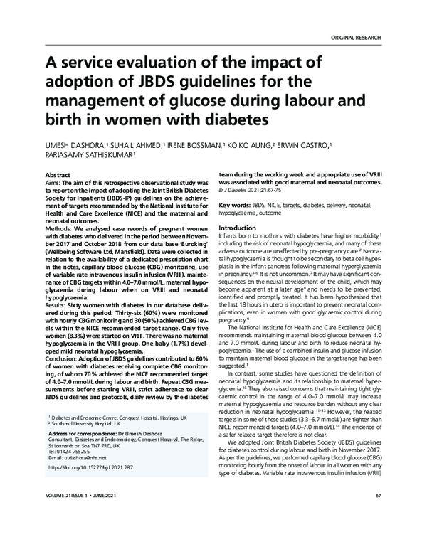 (PDF) A service evaluation of the impact of adoption of JBDS guidelines ...
