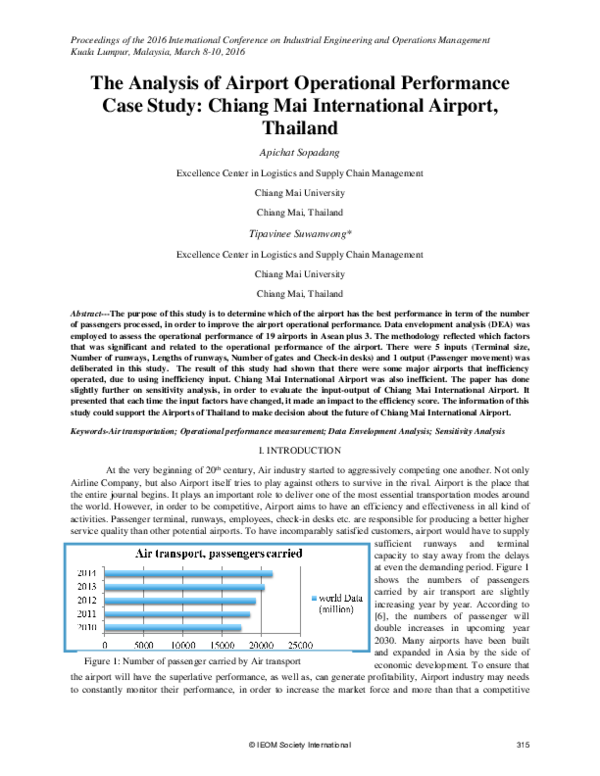 (PDF) The Analysis of Airport Operational Performance Case Study ...