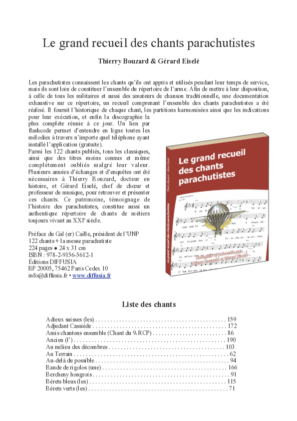 (PDF) Grand Recueil des chants parachutistes